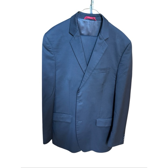 Alfani | Suits & Blazers | Alfani Mens Black Wool 2 Piece Suit 42l 3634 ...